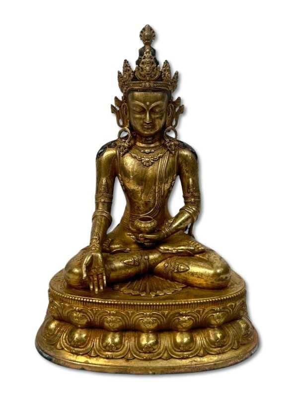 Lot 196 - Chinese Bronze Figure of Bhaisajyaguru.