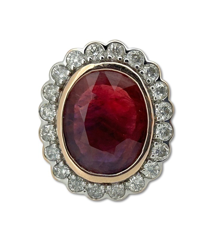 Lot 255 - Ruby and Diamond Ring.